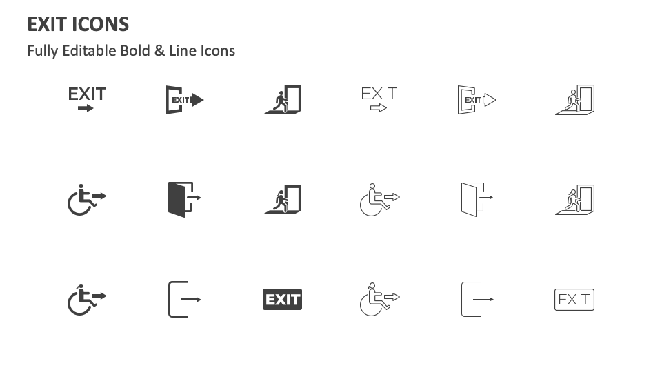 Exit Icons for PowerPoint and Google Slides - PPT Slides