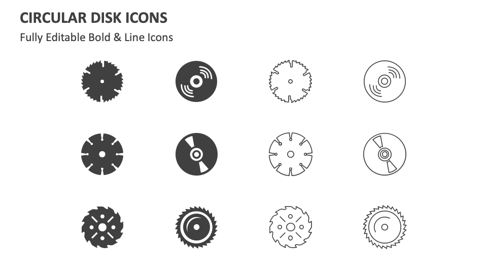 Circular Disk Icons for PowerPoint and Google Slides - PPT Slides