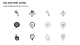 We Are Here Icons for PowerPoint and Google Slides - PPT Slides