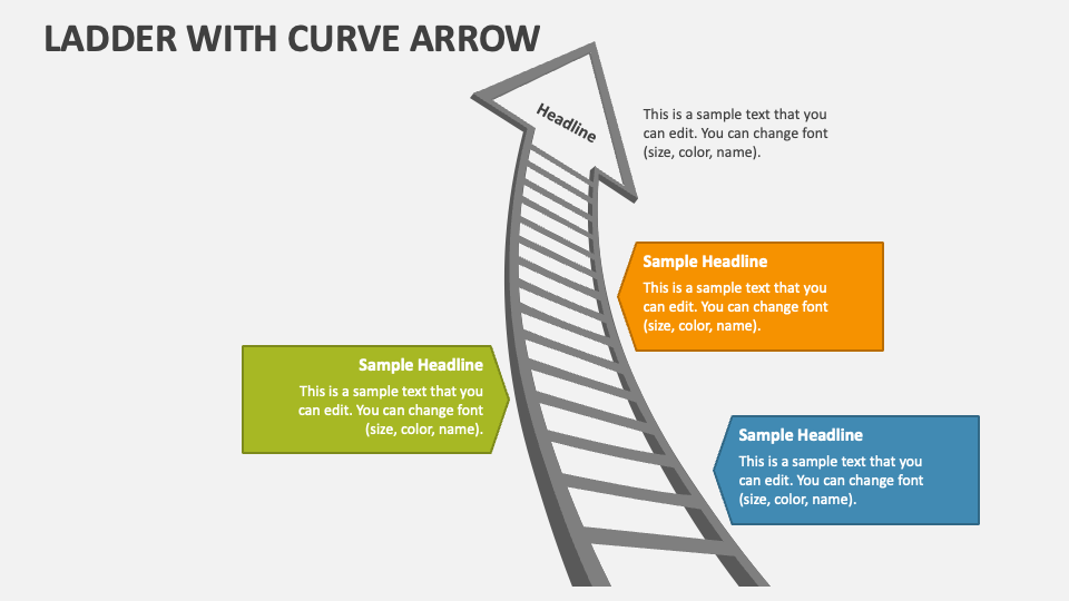 Ladder with Curve Arrow PowerPoint Presentation Slides - PPT Template