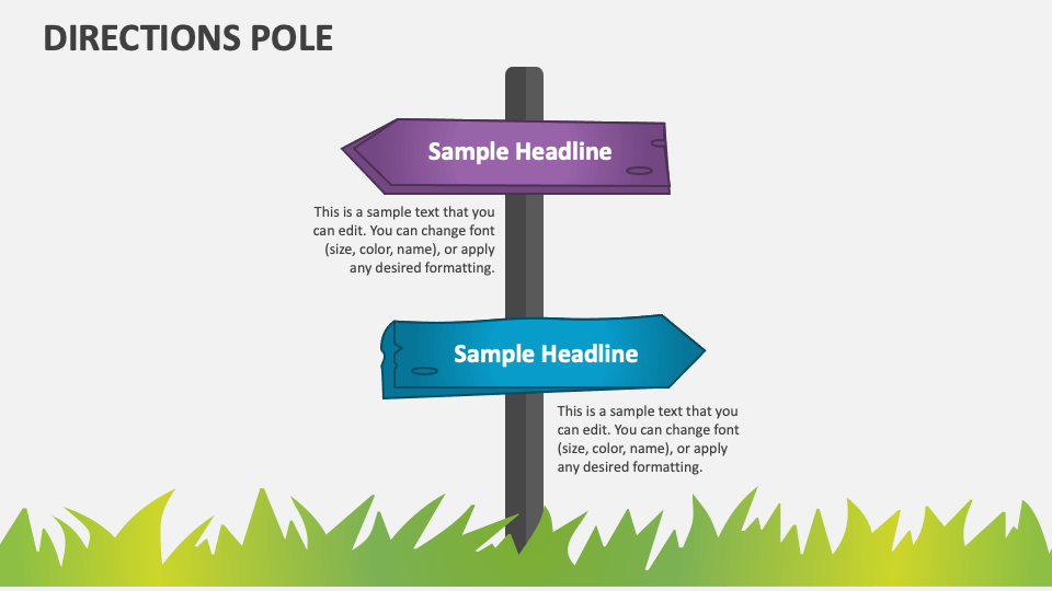 Directions Pole PowerPoint and Google Slides Template - PPT Slides