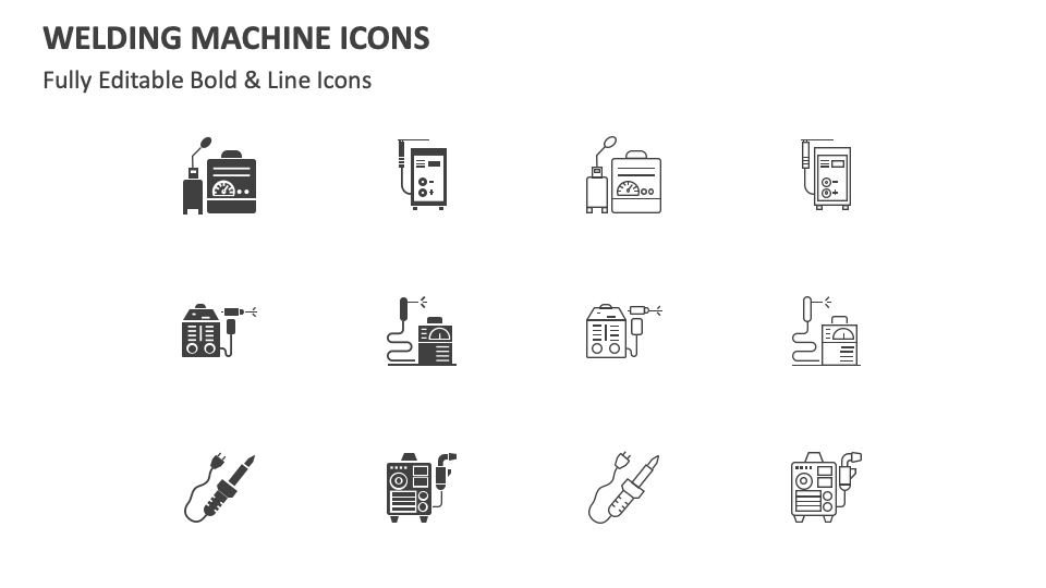 Welding Machine Icons for PowerPoint and Google Slides - PPT Slides