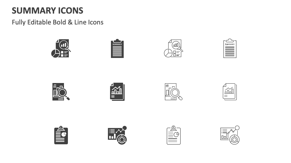 Summary Icons for PowerPoint and Google Slides - PPT Slides