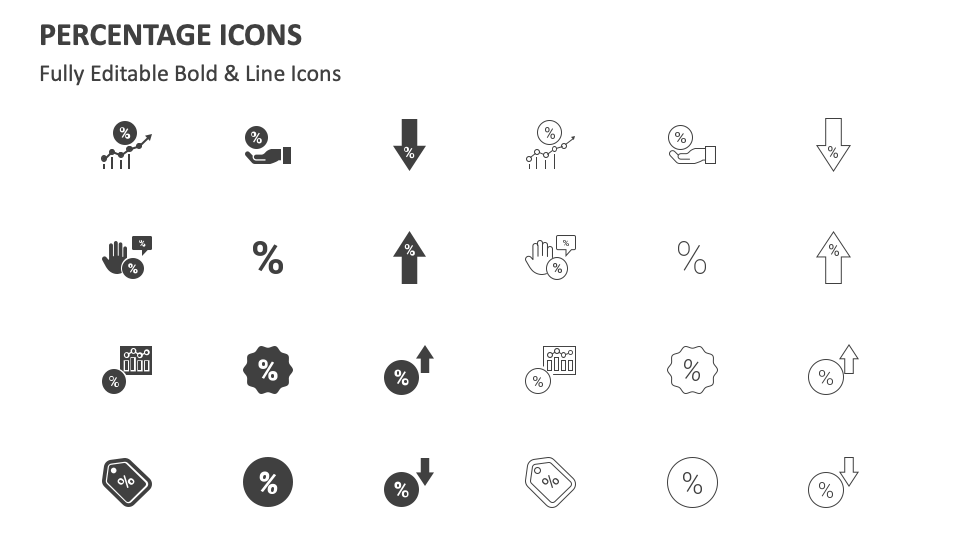 Percentage Icons for PowerPoint and Google Slides - PPT Slides