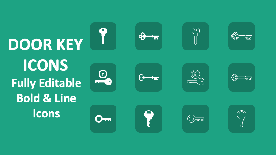 Door Key Icons for PowerPoint and Google Slides - PPT Slides