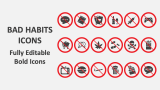 Bad Habits Icons for PowerPoint and Google Slides - PPT Slides