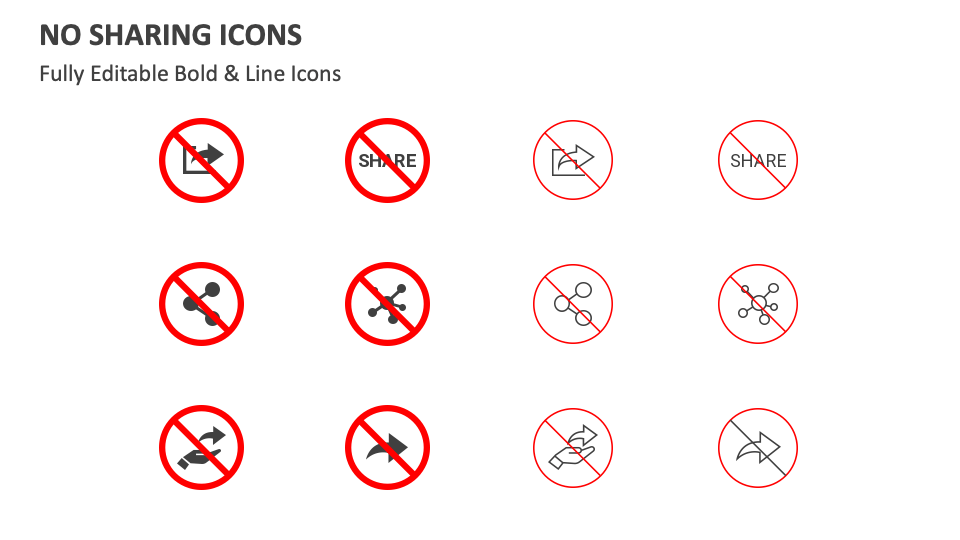 No Sharing Icons for PowerPoint and Google Slides - PPT Slides