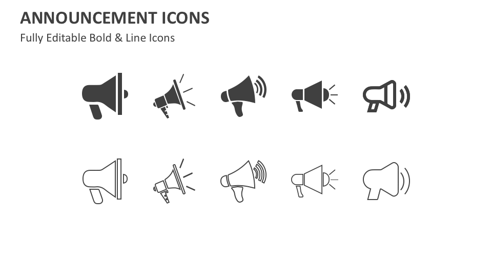 Announcement Icons PowerPoint Presentation Slides - PPT Template