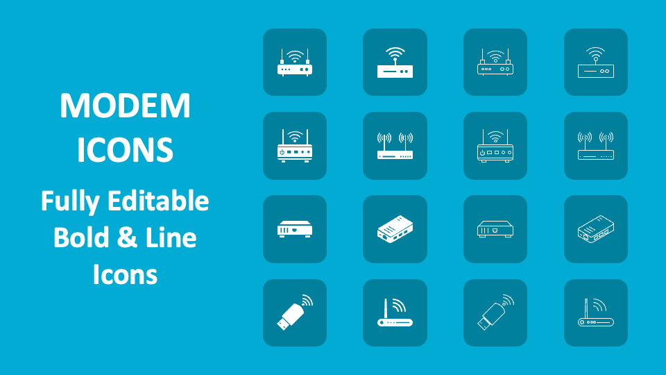 Modem Icons for PowerPoint and Google Slides - PPT Slides