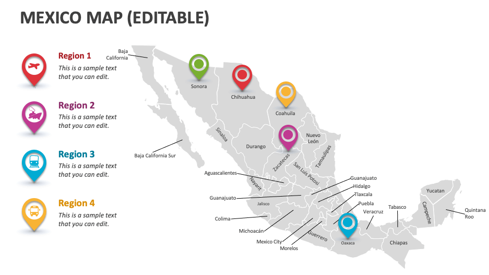 Mexico Map PowerPoint Presentation Slides - PPT Template