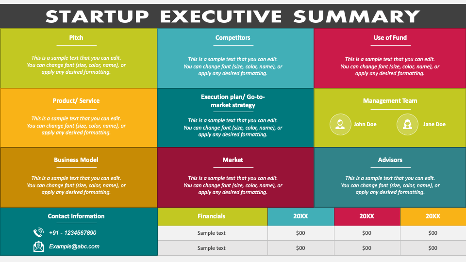 Startup Executive Summary PowerPoint and Google Slides Template - PPT Slides