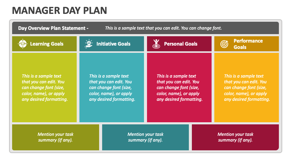 Manager Day Plan PowerPoint Presentation Slides - PPT Template