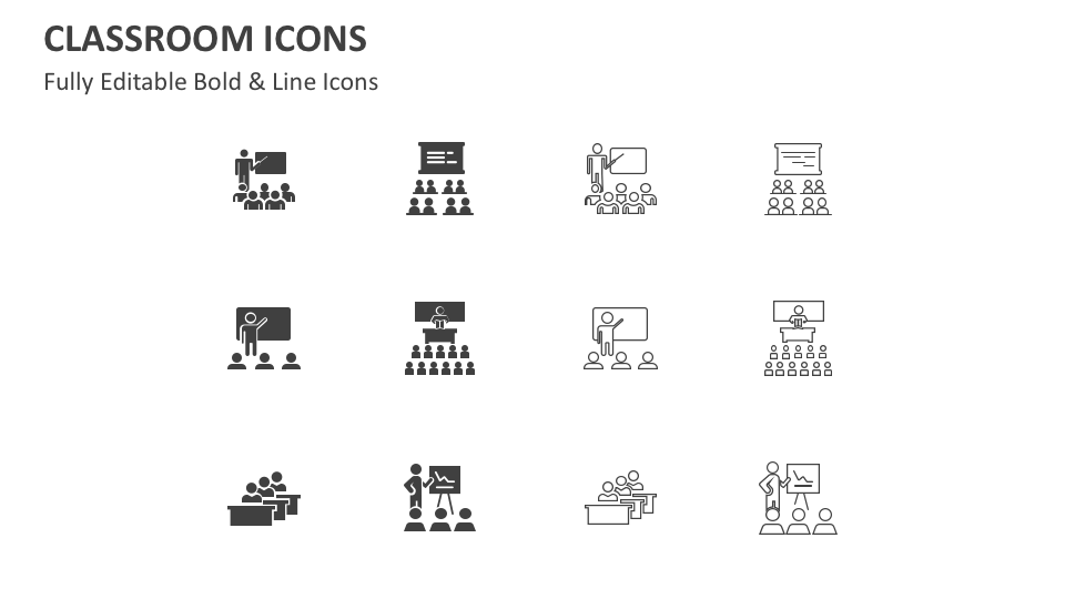 Classroom Icons PowerPoint Presentation Slides - PPT Template