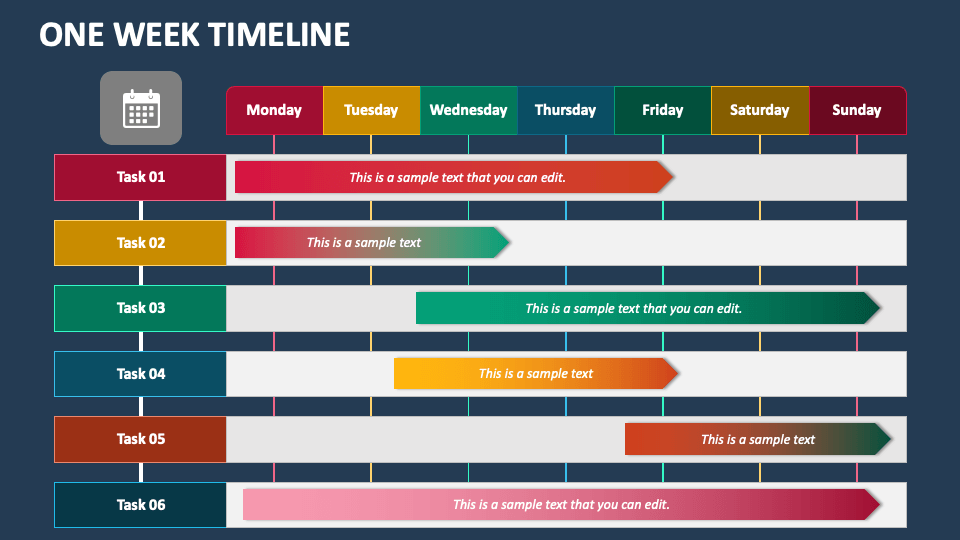 One Week Timeline PowerPoint and Google Slides Template - PPT Slides
