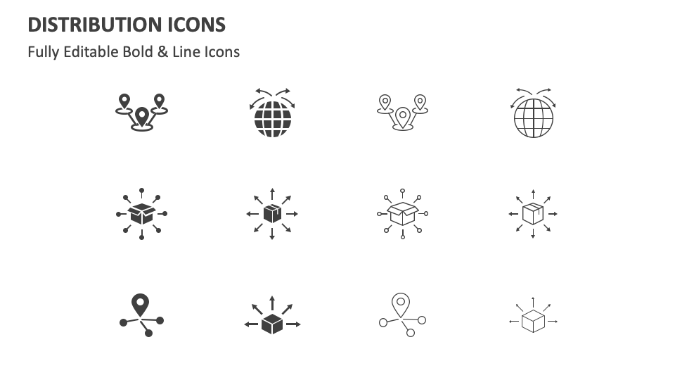 Distribution Icons for PowerPoint and Google Slides - PPT Slides