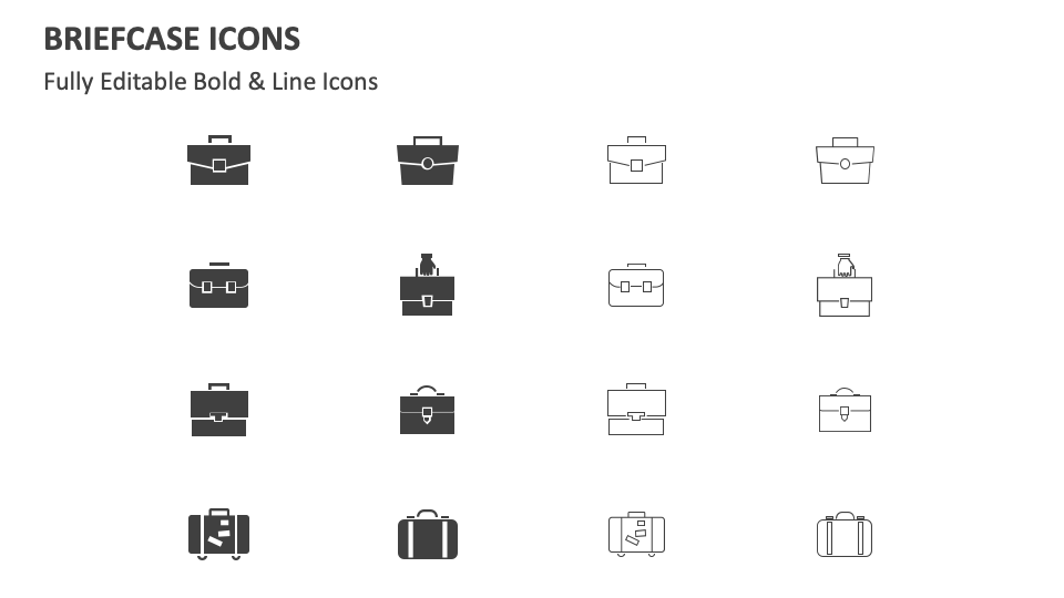 Briefcase Icons for PowerPoint and Google Slides - PPT Slides