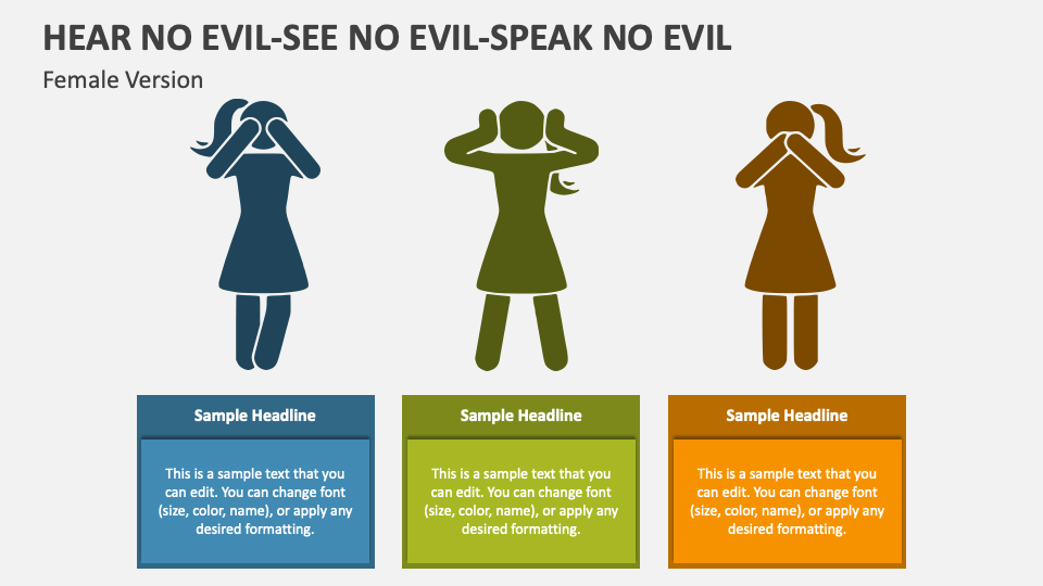 Hear No Evil-See No Evil-Speak No Evil PowerPoint and Google Slides Template - PPT Slides