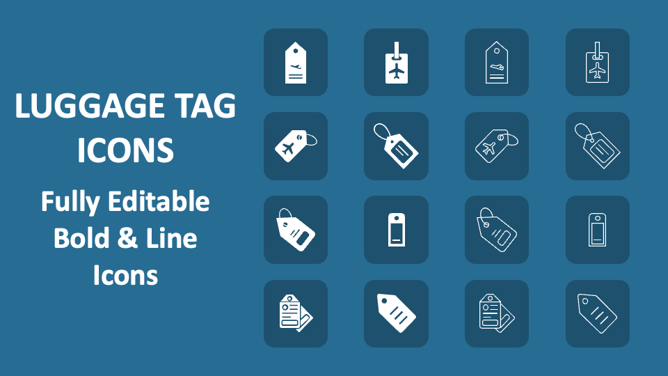 Luggage Tag Icons for PowerPoint and Google Slides - PPT Slides