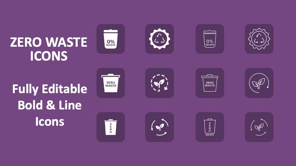 Zero Waste Icons for PowerPoint and Google Slides - PPT Slides