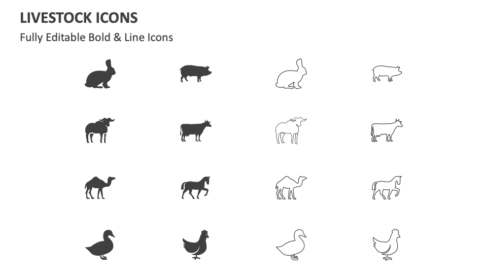 Livestock Icons for PowerPoint and Google Slides - PPT Slides