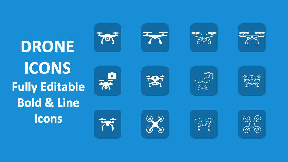 Drone Icons for PowerPoint and Google Slides - PPT Slides