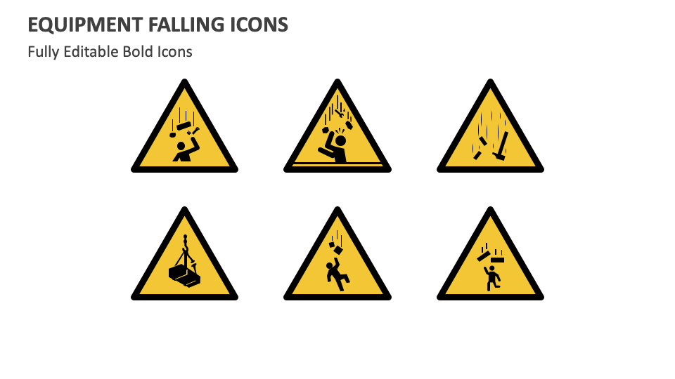 Equipment Falling Icons for PowerPoint and Google Slides - PPT Slides