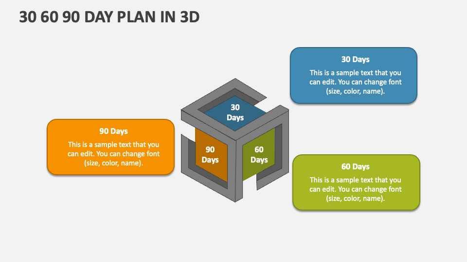 30 60 90 Day Plan in 3D PowerPoint Presentation Slides - PPT Template