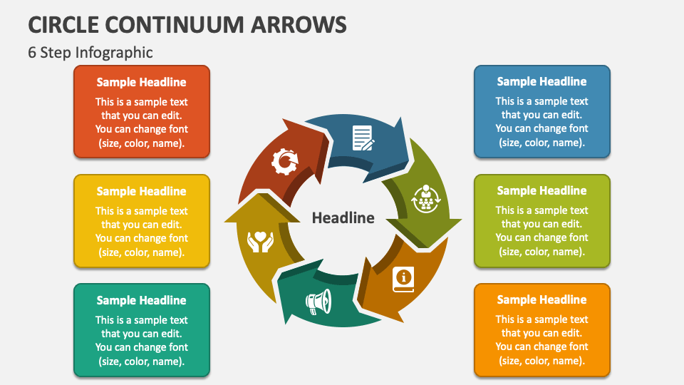Circle Continuum Arrows PowerPoint Presentation Slides - PPT Template