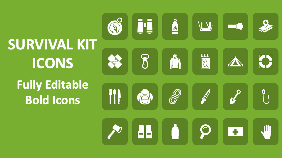 Survival Kit Icons for PowerPoint and Google Slides - PPT Slides