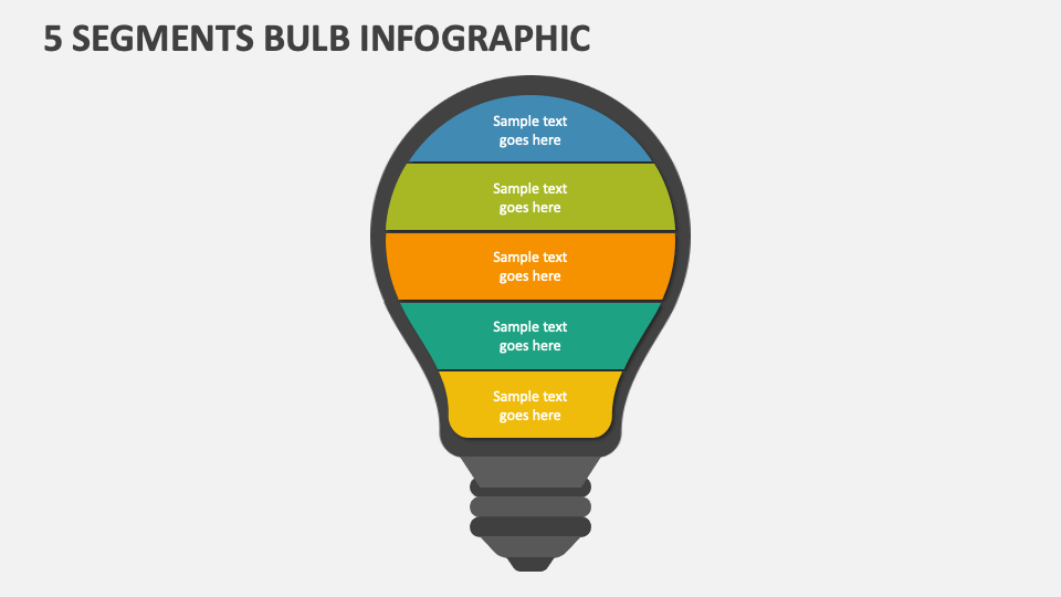 5 Segments Bulb Infographic PowerPoint Presentation Slides - PPT Template