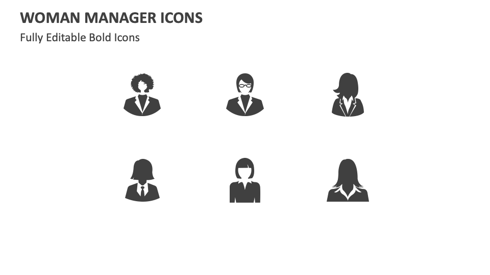 Woman Manager Icons for PowerPoint and Google Slides - PPT Slides