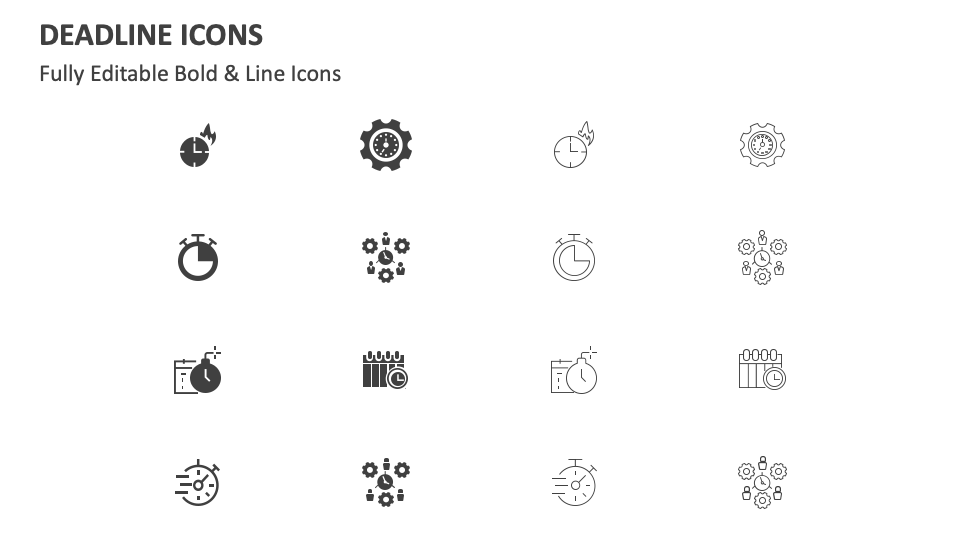 Deadline Icons for PowerPoint and Google Slides - PPT Slides