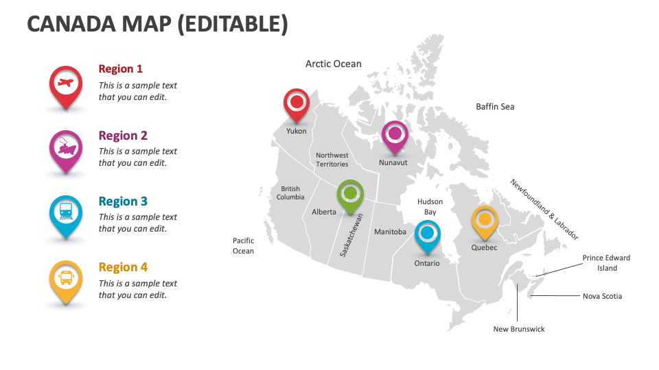Canada Map PowerPoint Presentation Slides - PPT Template