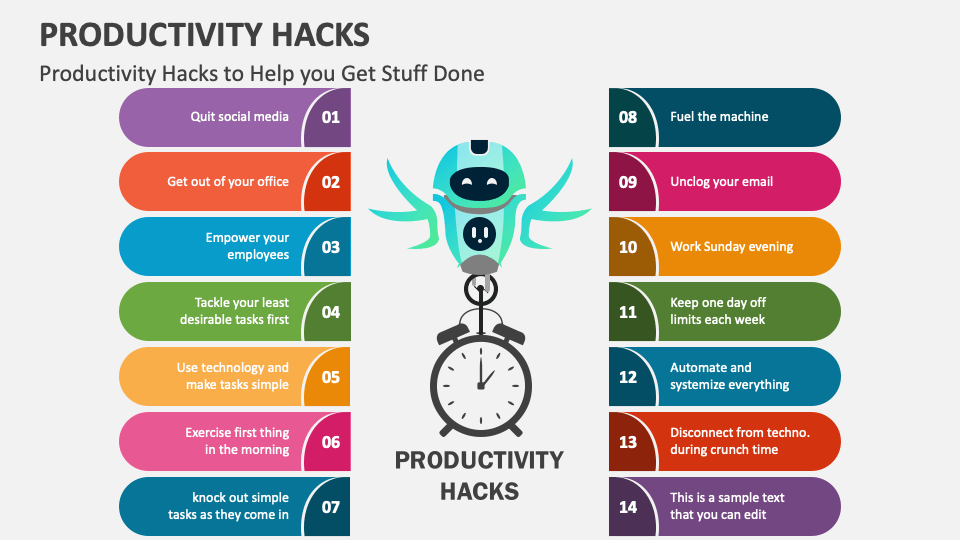 Productivity Hacks PowerPoint and Google Slides Template - PPT Slides
