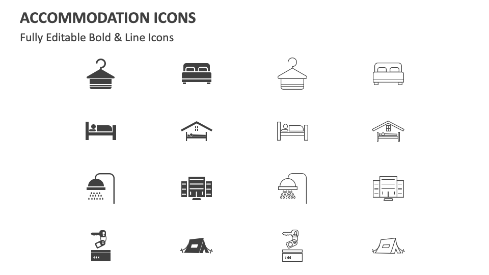 Accommodation Icons for PowerPoint and Google Slides - PPT Slides