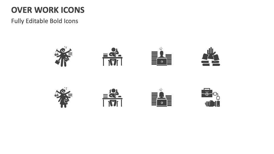 Over Work Icons for PowerPoint and Google Slides - PPT Slides