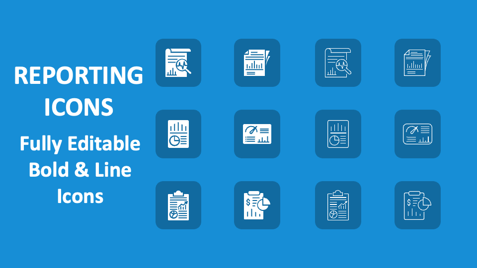 Reporting Icons for PowerPoint and Google Slides - PPT Slides
