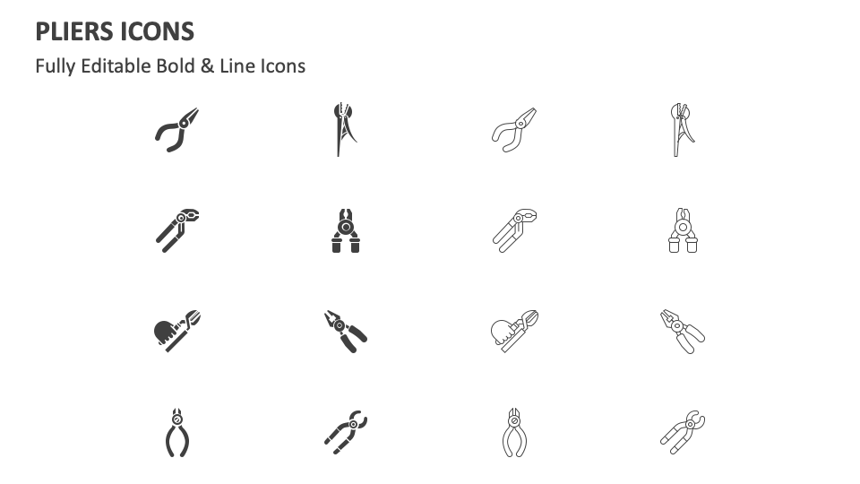 Pliers Icons for PowerPoint and Google Slides - PPT Slides