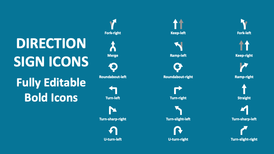 Direction Sign Icons for PowerPoint and Google Slides - PPT Slides