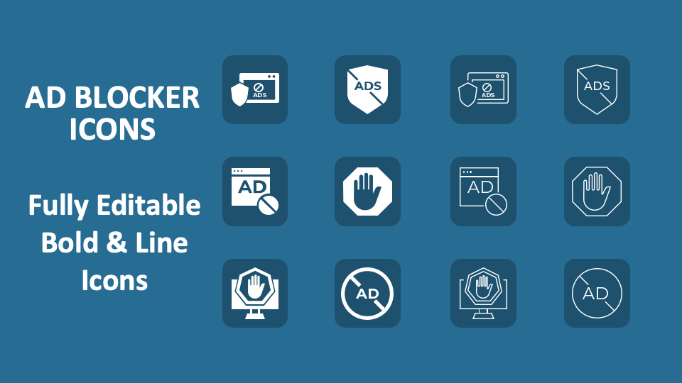 Ad Blocker Icons for PowerPoint and Google Slides - PPT Slides
