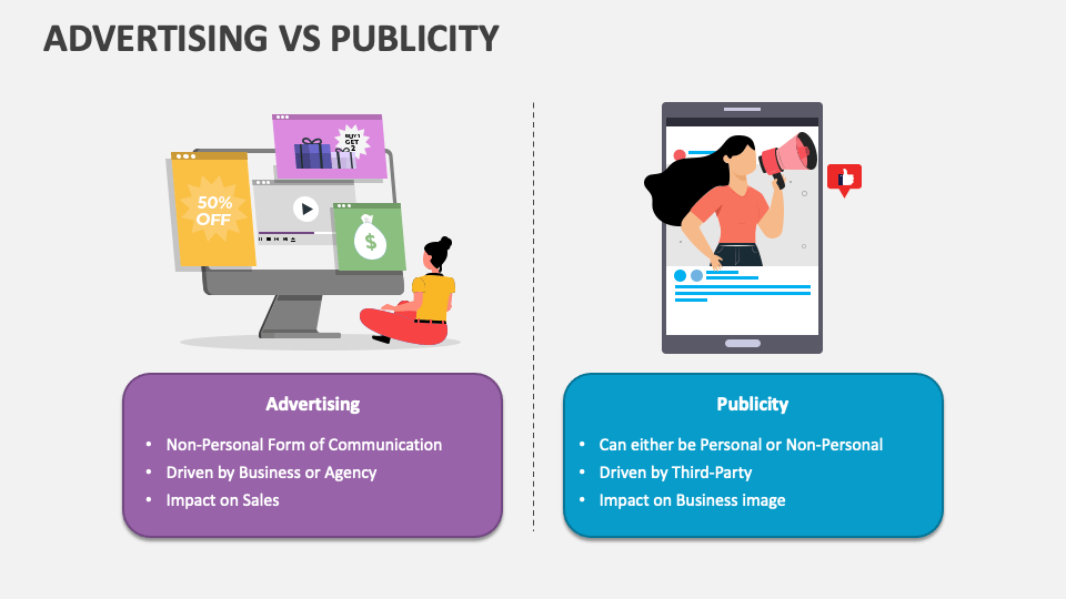 Advertising Vs Publicity PowerPoint and Google Slides Template - PPT Slides