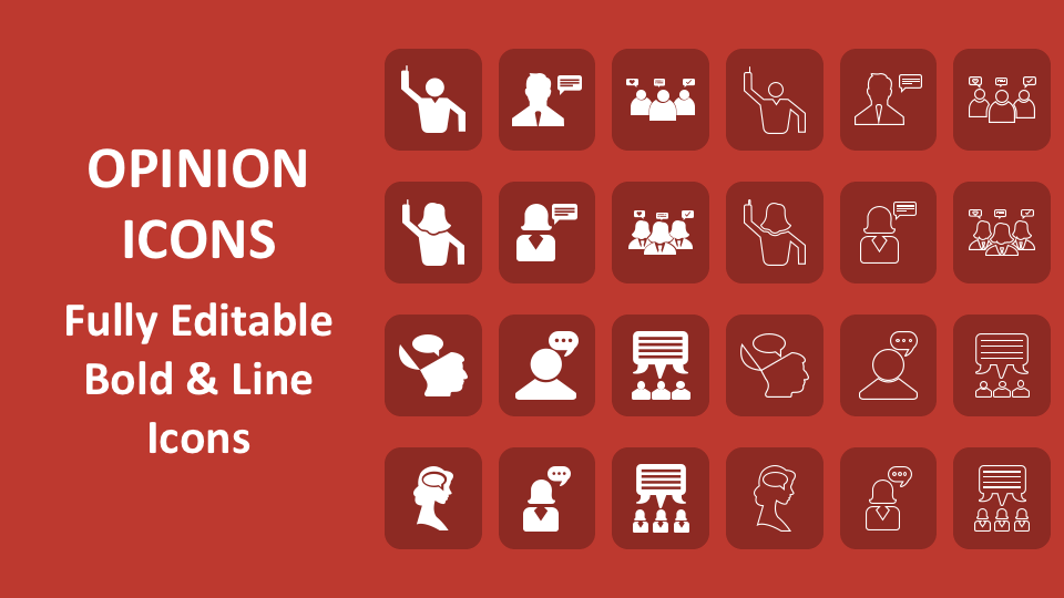 Opinion Icons PowerPoint Presentation Slides - PPT Template