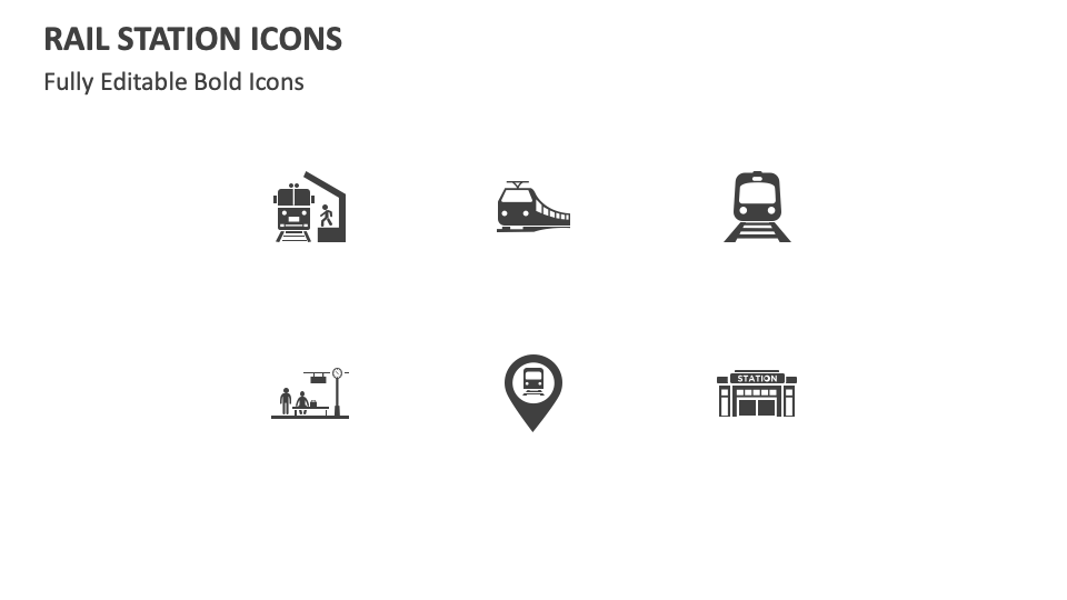 Rail Station Icons for PowerPoint and Google Slides - PPT Slides