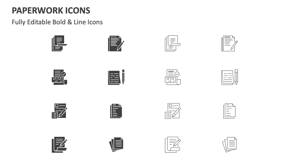 Paperwork Icons for PowerPoint and Google Slides - PPT Slides