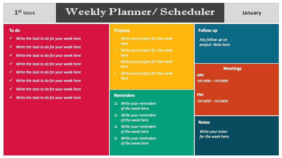 Weekly Planner PowerPoint and Google Slides Template - PPT Slides