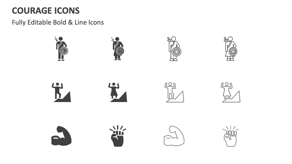 Courage Icons for PowerPoint and Google Slides - PPT Slides