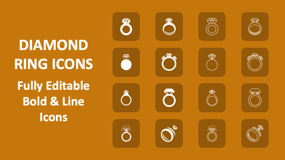 Diamond Ring Icons for PowerPoint and Google Slides - PPT Slides