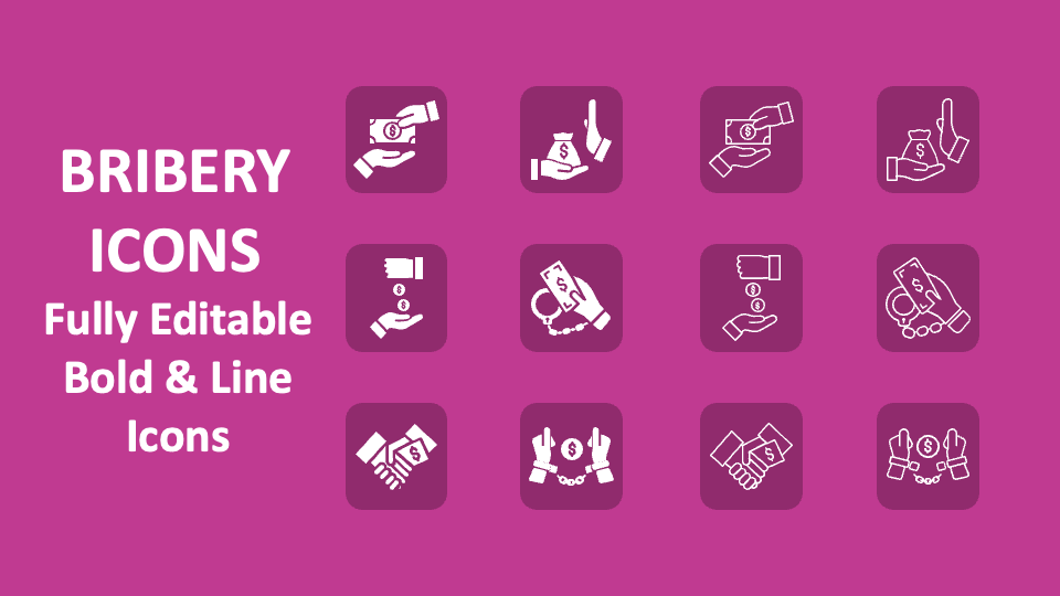 Bribery Icons for PowerPoint and Google Slides - PPT Slides