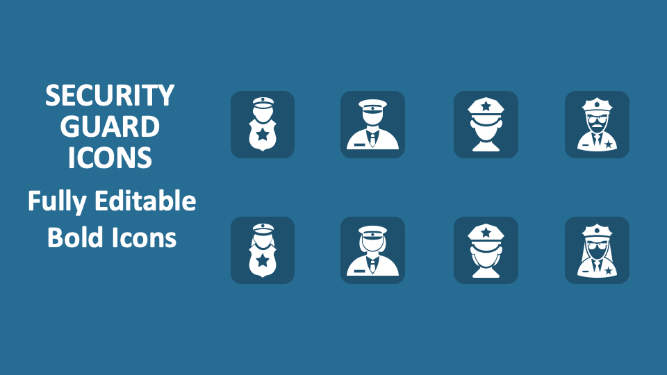 Security Guard Icons for PowerPoint and Google Slides - PPT Slides