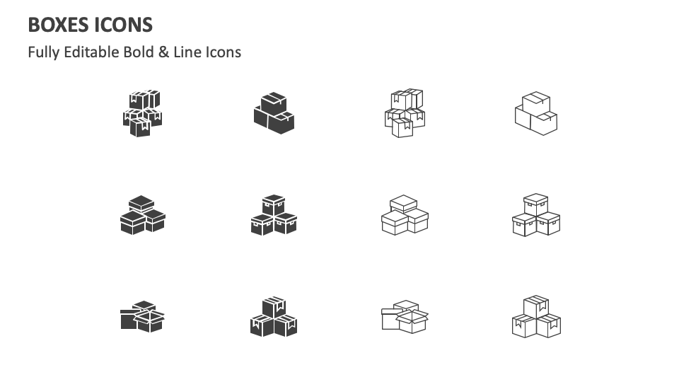 Boxes Icons for PowerPoint and Google Slides - PPT Slides